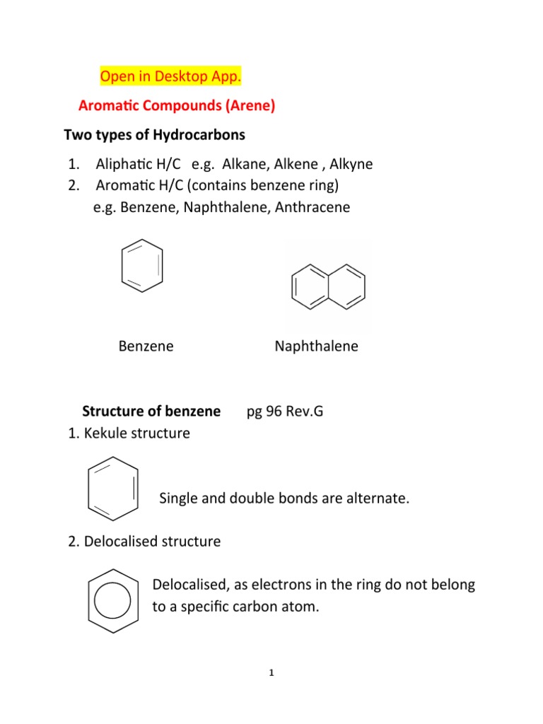 Aromatic Compounds | PDF | Aromaticity | Benzene
