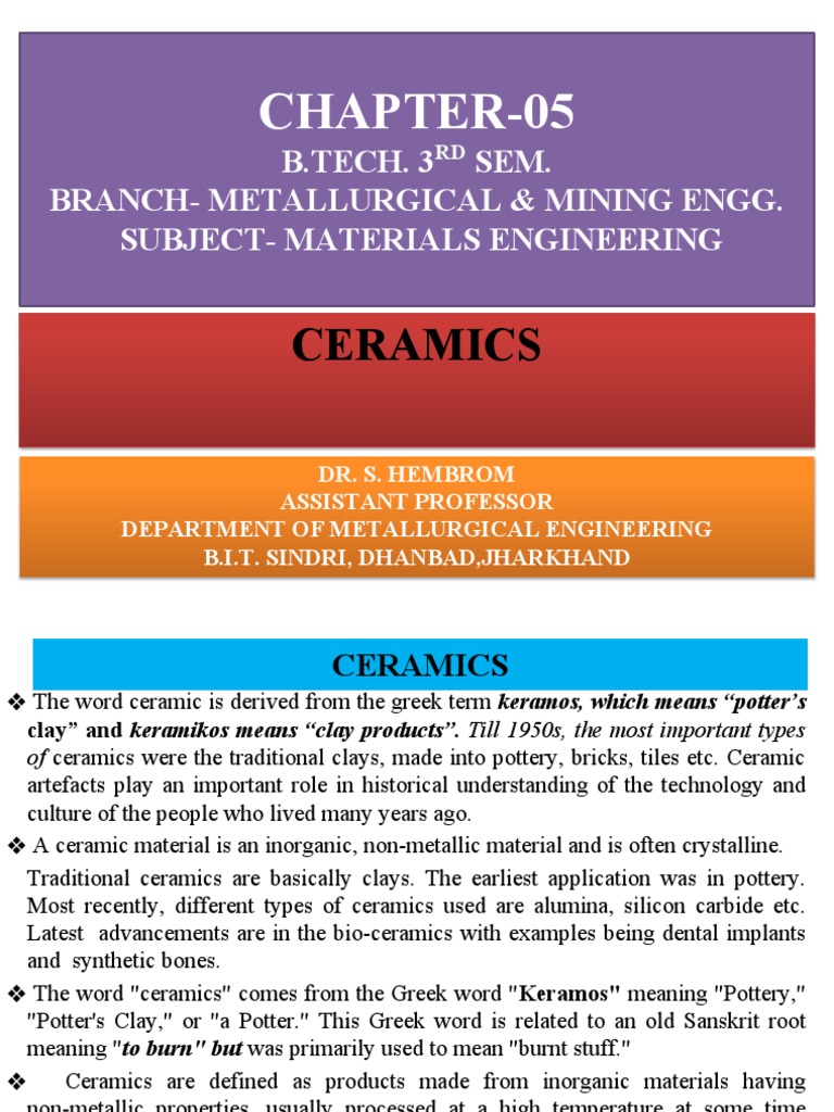 Ceramics Notes | PDF | Ceramics | Glasses