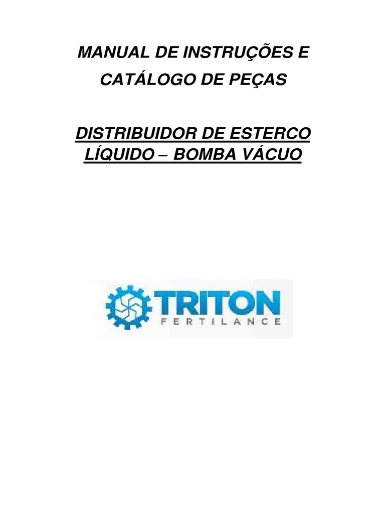 Manual Del Vacuo 2015 Triton Fertilance | PDF | Trator | Bomba