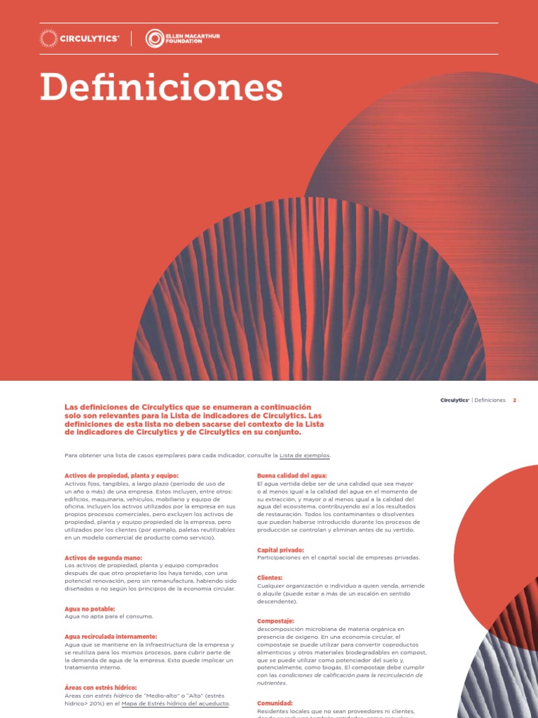 Circulytics Definitions List ESP | PDF | Energía renovable | Business