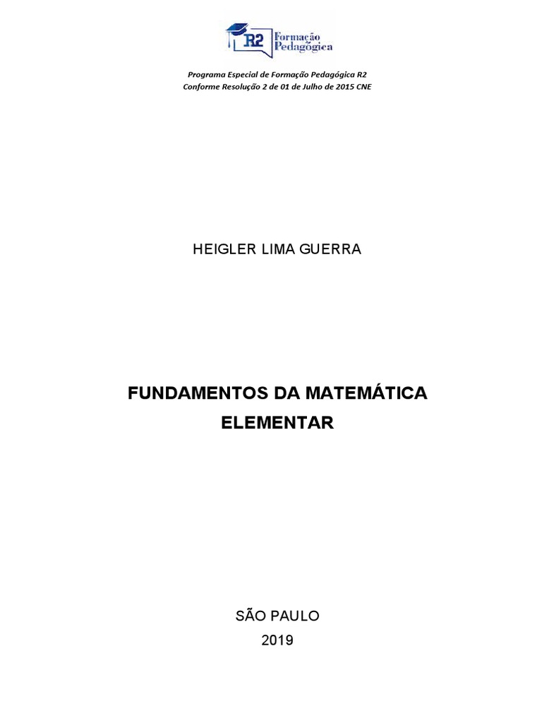 Fundamentos Da Matemática Elementar | PDF | Aprendizado | Lógica