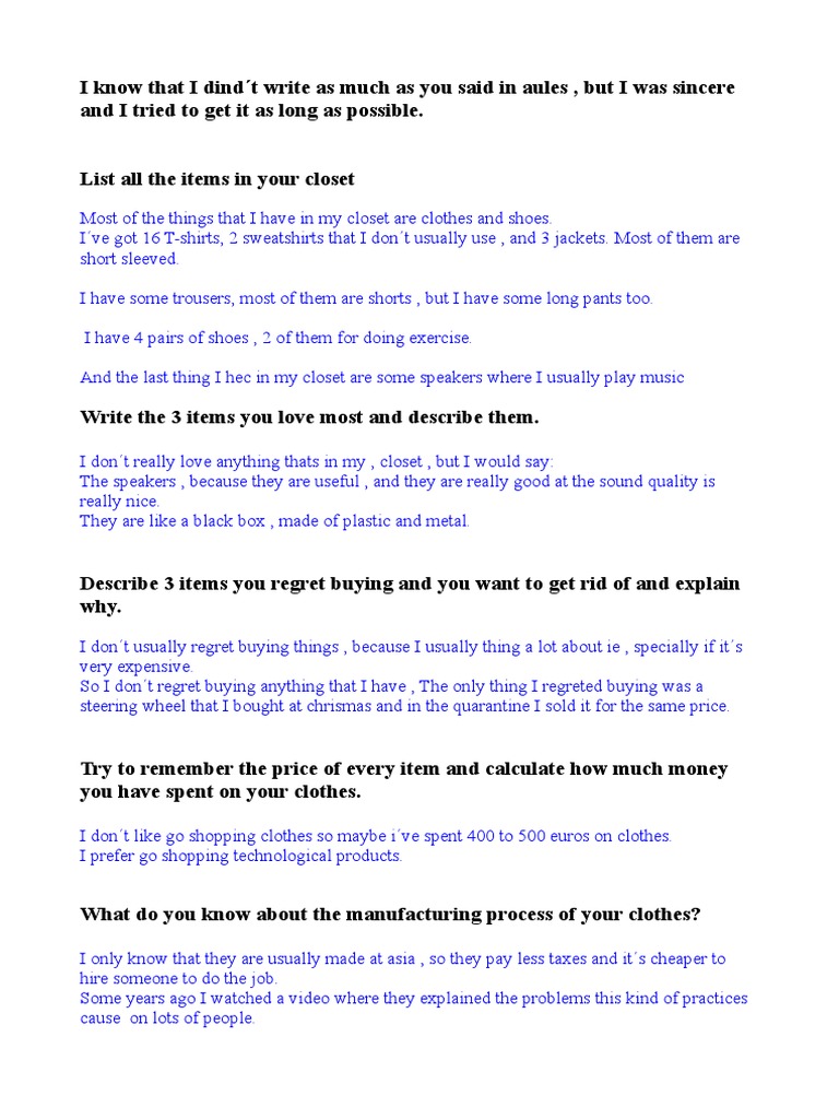 Whats in My Closet | PDF