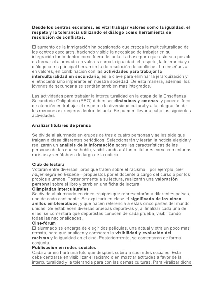 Actividades Apoyo Examen | PDF | Racismo | Discriminación y relaciones ...
