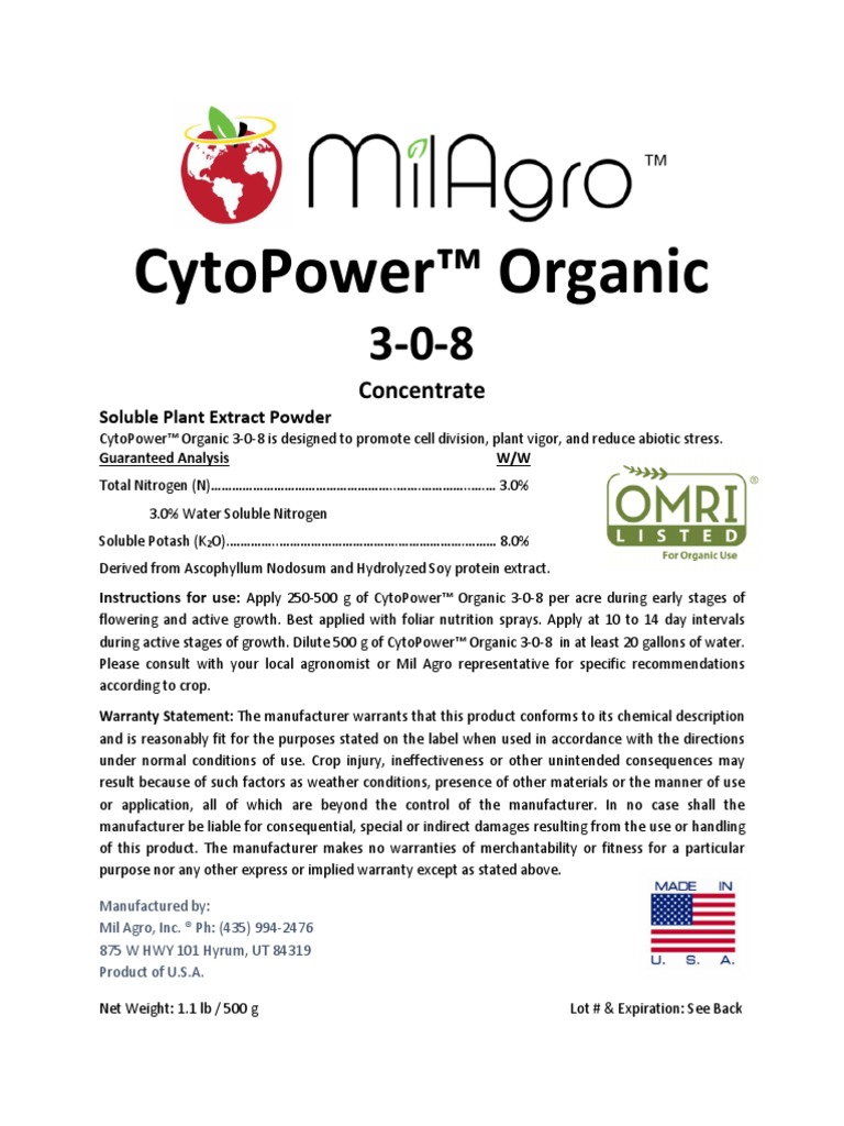 Cytopower™ Organic: Concentrate | PDF