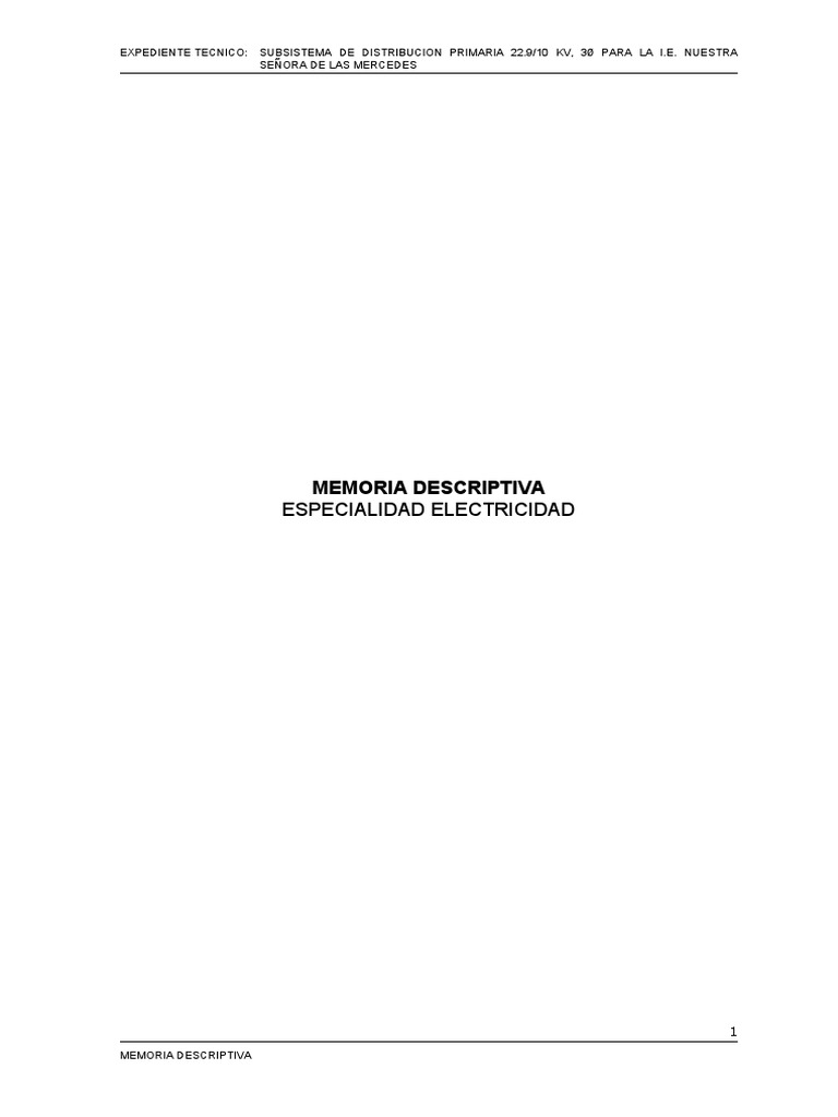 Memoria - Descriptiva | PDF | Distribución de energía eléctrica | Aislador (Electricidad)