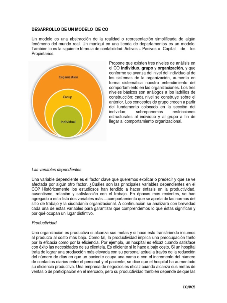 Desarrollo de Un Modelo Co | PDF | Comportamiento organizacional ...