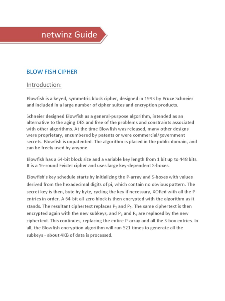 Blow Fish Guide | PDF | Espionage Techniques | Cryptography