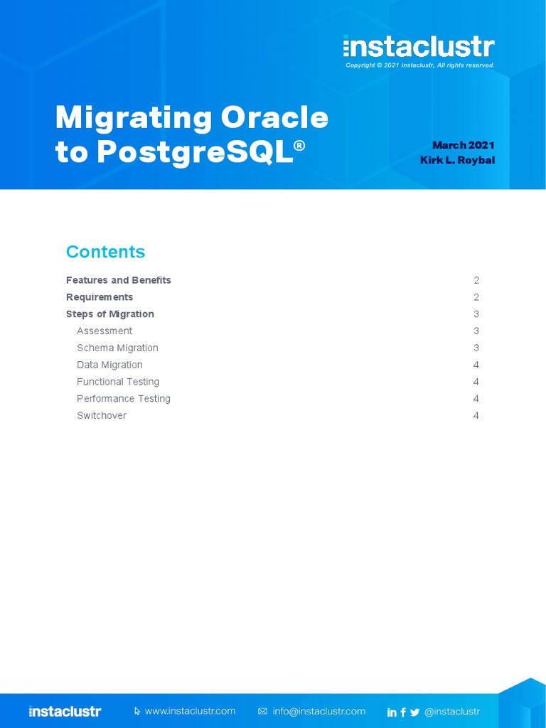 Migrating Oracle To Postgresql Pdf Postgre Sql Databases