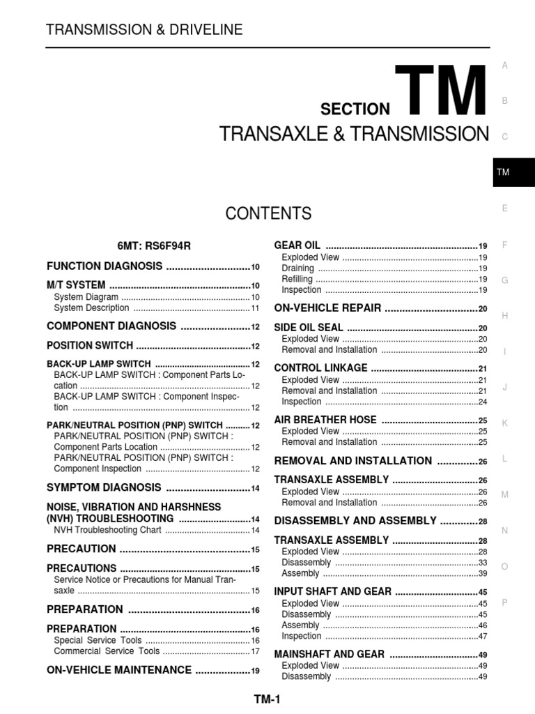 Transaxle & Transmission: Section | PDF | Transmission (Mechanics ...