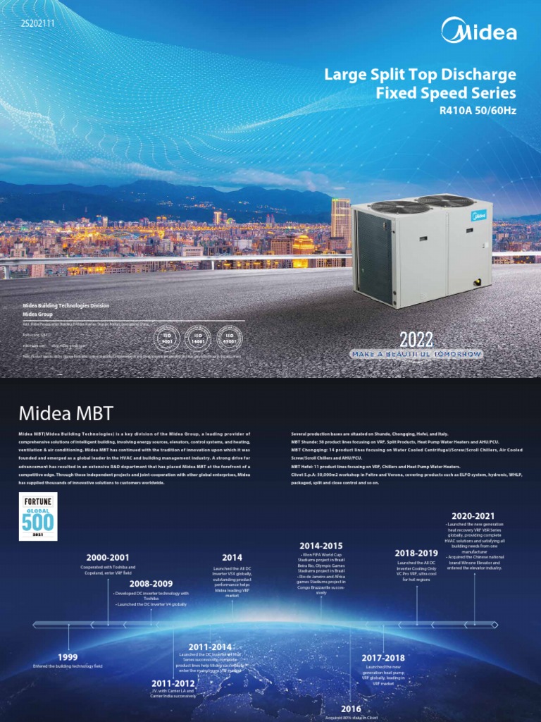 PD - Midea - Large Split AC - Top Discharge Fixed Speed Series ...