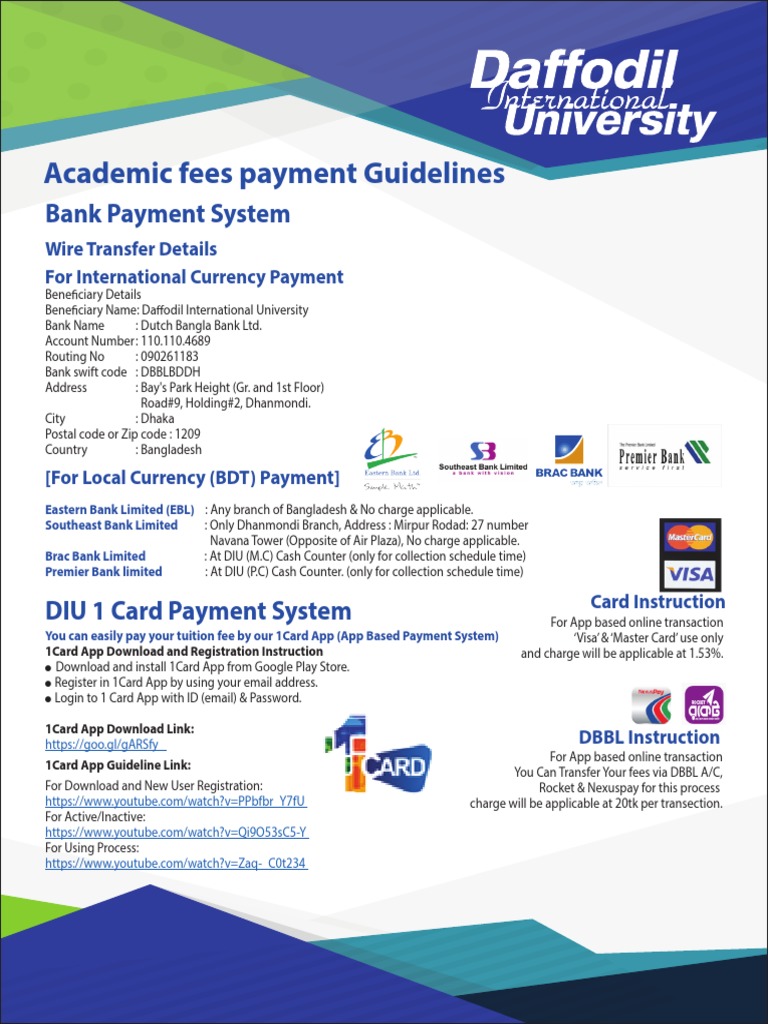Academic Fees Payment Guidelines Pdf Payments Fee