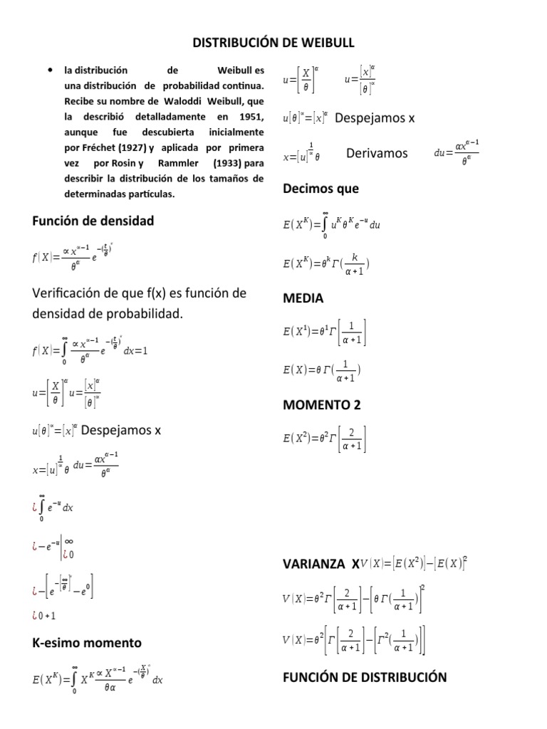 Distribucion de Weibull | PDF | Probabilidad | Enseñanza de matemática