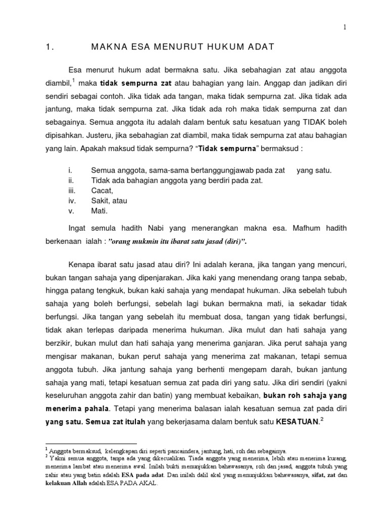 Makna Esa Dan Mengesakan Allah | PDF