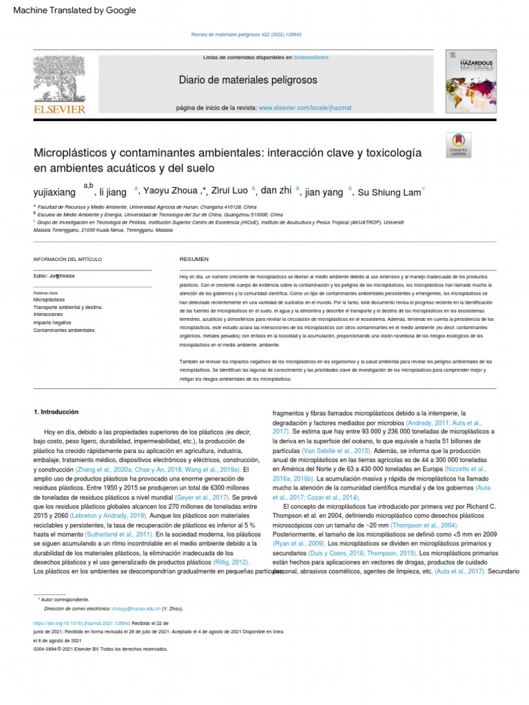 Microplásticos y Contaminantes Ambientales Interacción Clave y ...