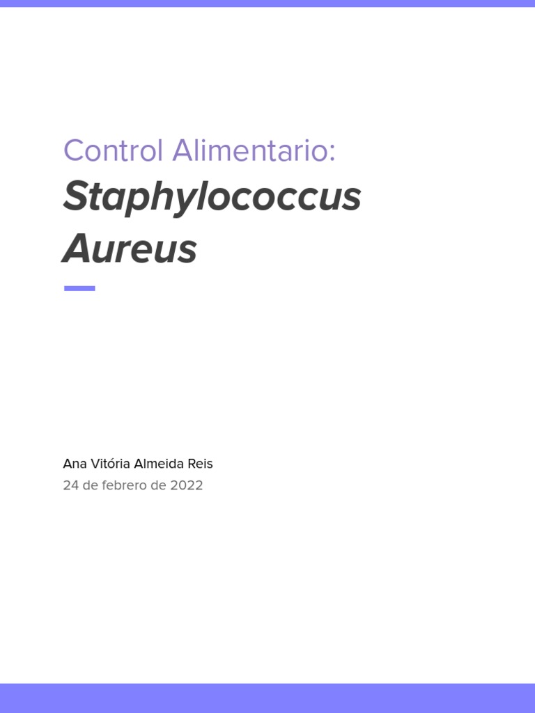 Staphylococcus Aureus - Bio | PDF | Alimentos | Staphylococcus Aureus