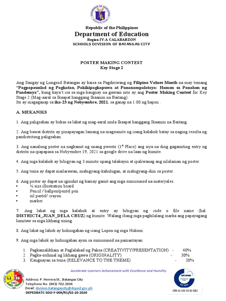 Final - Poster Making Contest Guidelines Mechanics Criteria | PDF