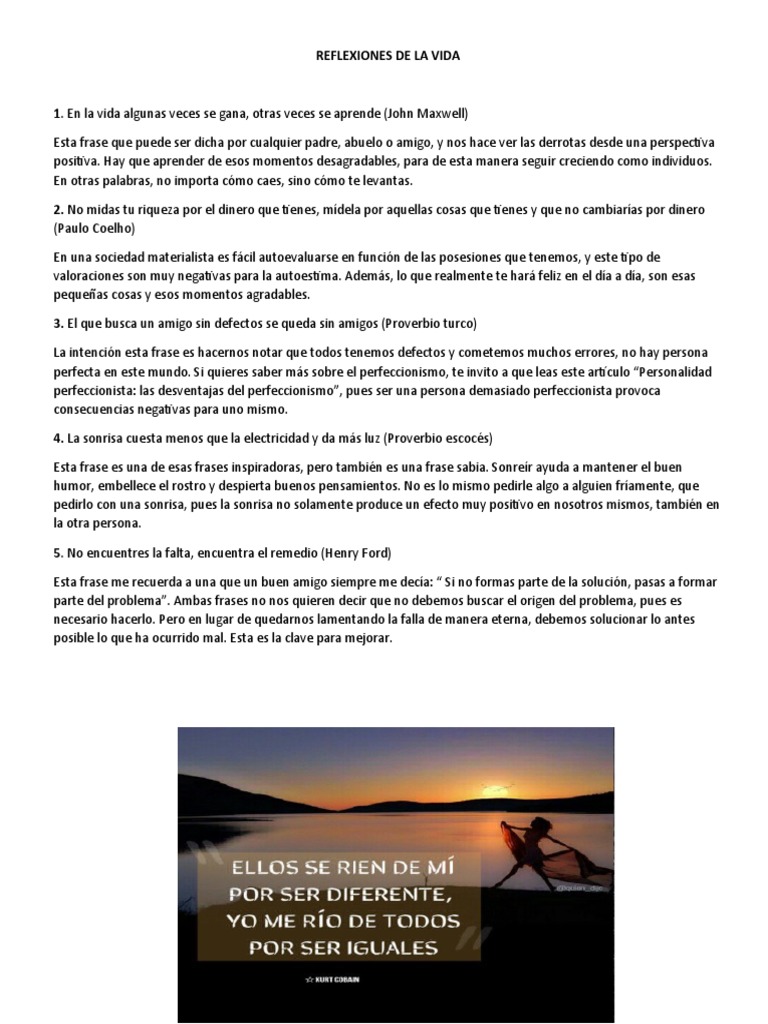 Reflexiones de La Vida | PDF
