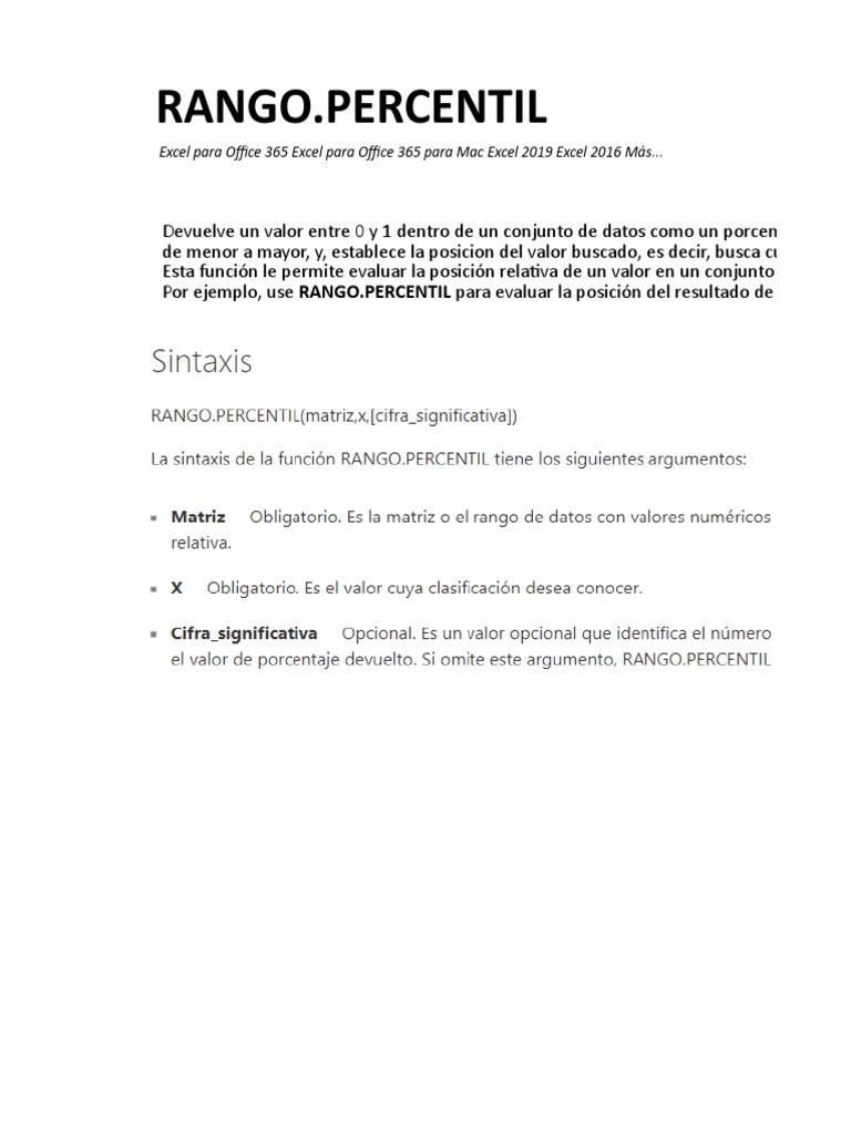 Rango Percentil | PDF | Software patentado multiplataforma | Microsoft