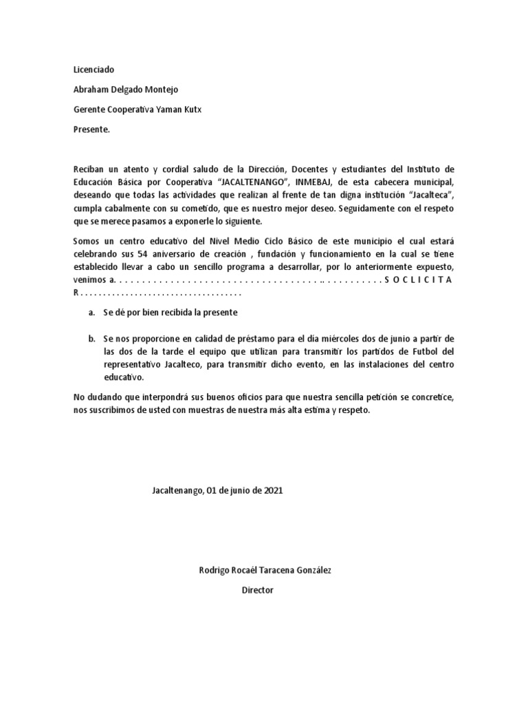 Solicitud de Permiso CTA | PDF