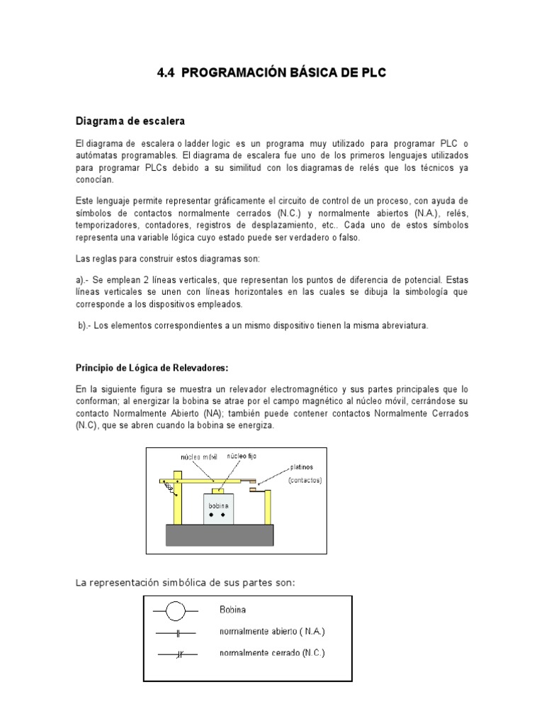 4.4 Programación Basica de PLC | PDF | Controlador lógico programable ...
