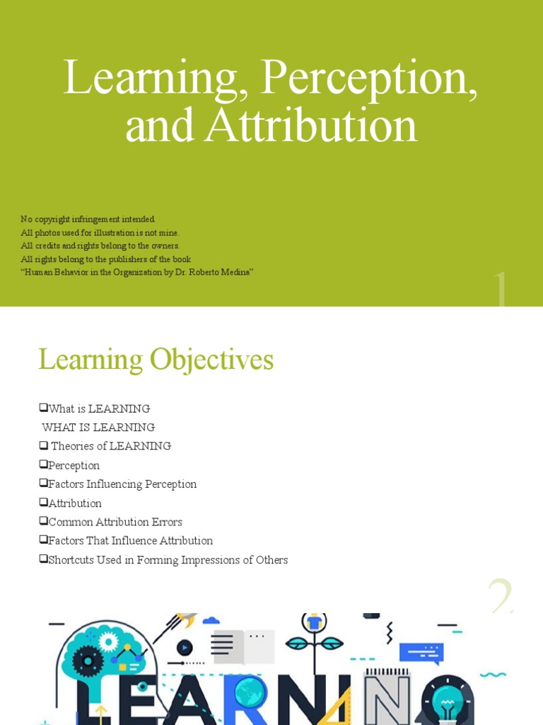 Lecture 3 Learning, Perception and Attribution | PDF | Learning ...
