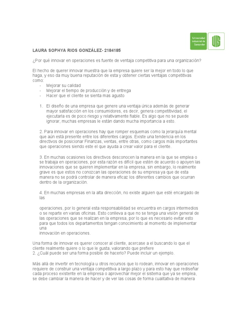 Laura Sophya Rios González Innovacion | PDF | Business | Innovación