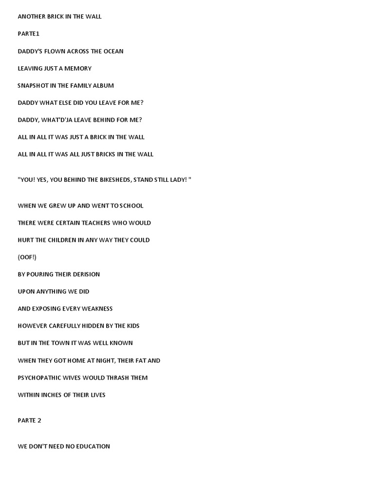 Pink Floyd The Wall | PDF