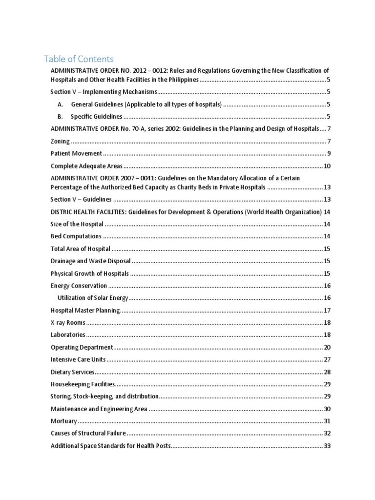 Administrative Orders On Hospital Design in The Philippines | PDF