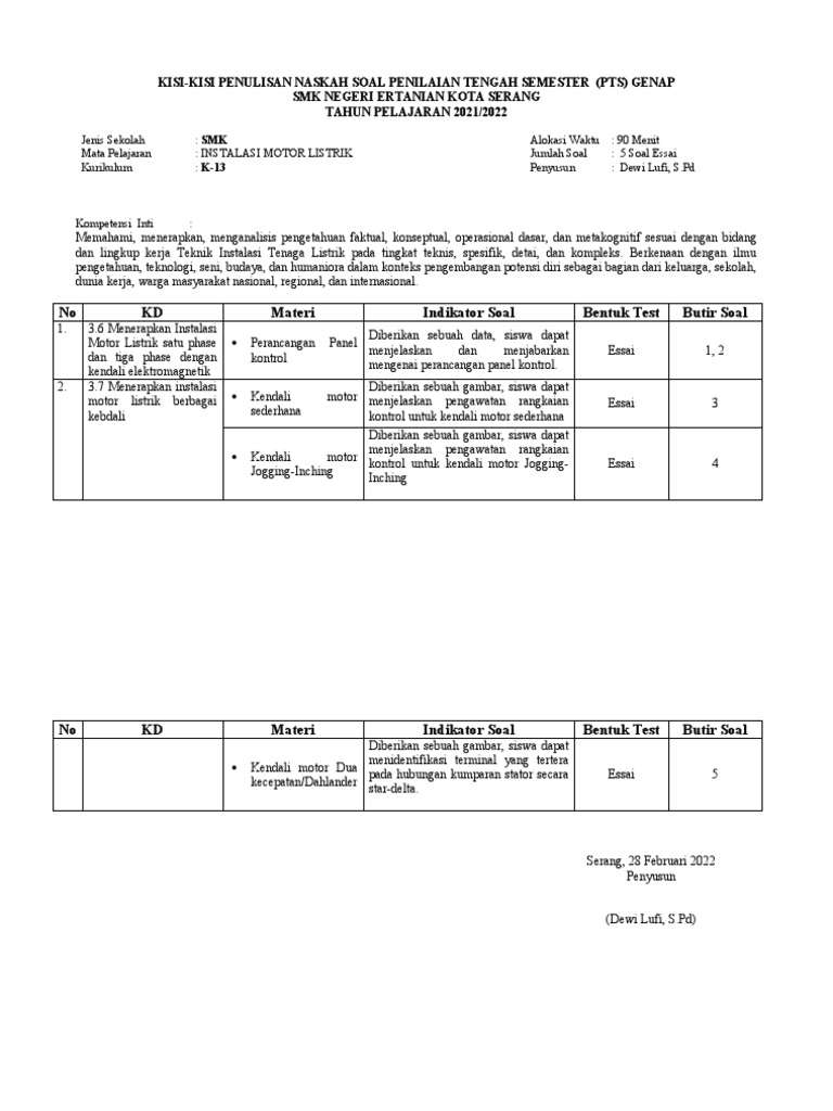 KISI-kisi IML KLS XII 2022 | PDF | Teknologi & Rekayasa