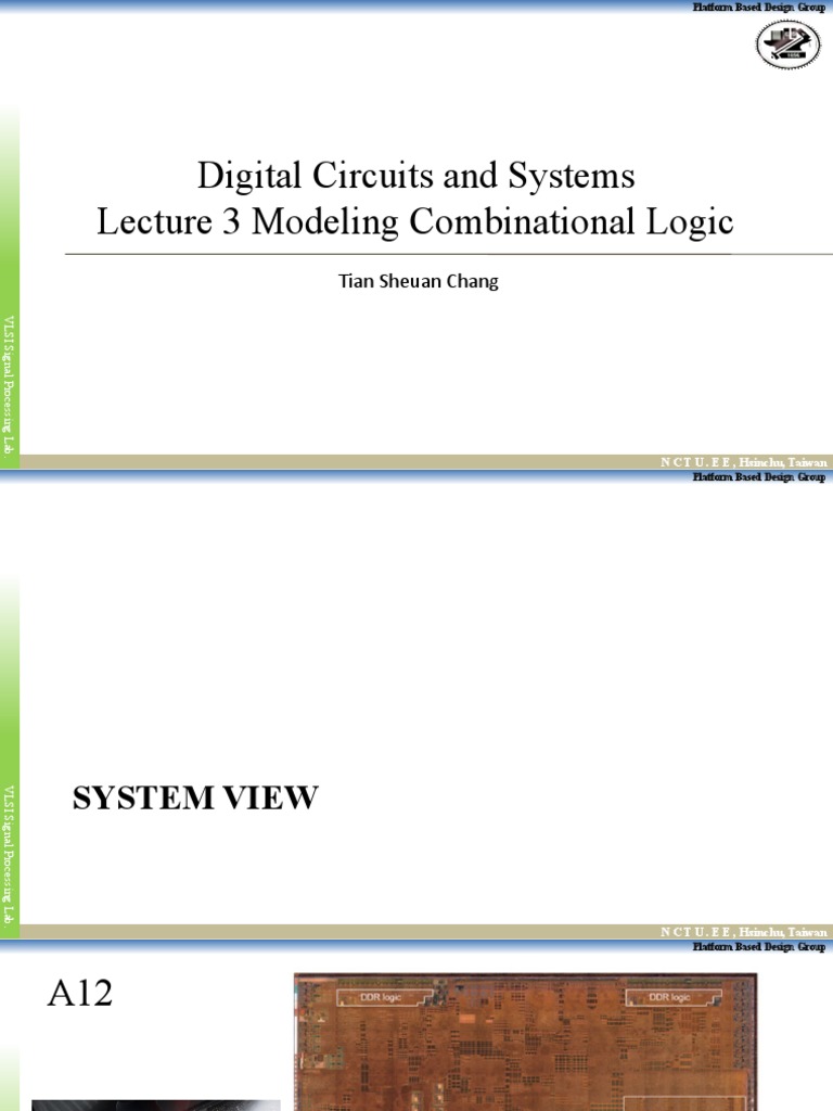 Digital Circuits And Systems Lecture 3 Modeling Combinational Logic Pdf System On A Chip