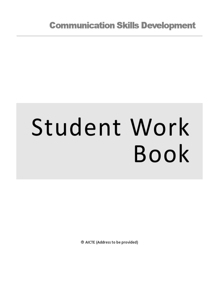 Communication Skills Work Book | PDF | Consonant | English Language
