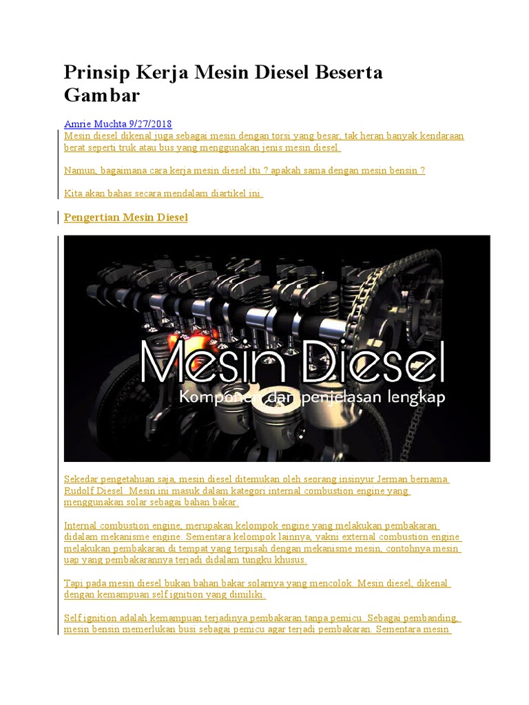 Gambar Proses Kerja Motor Diesel 2 Dan 4 Tak | PDF