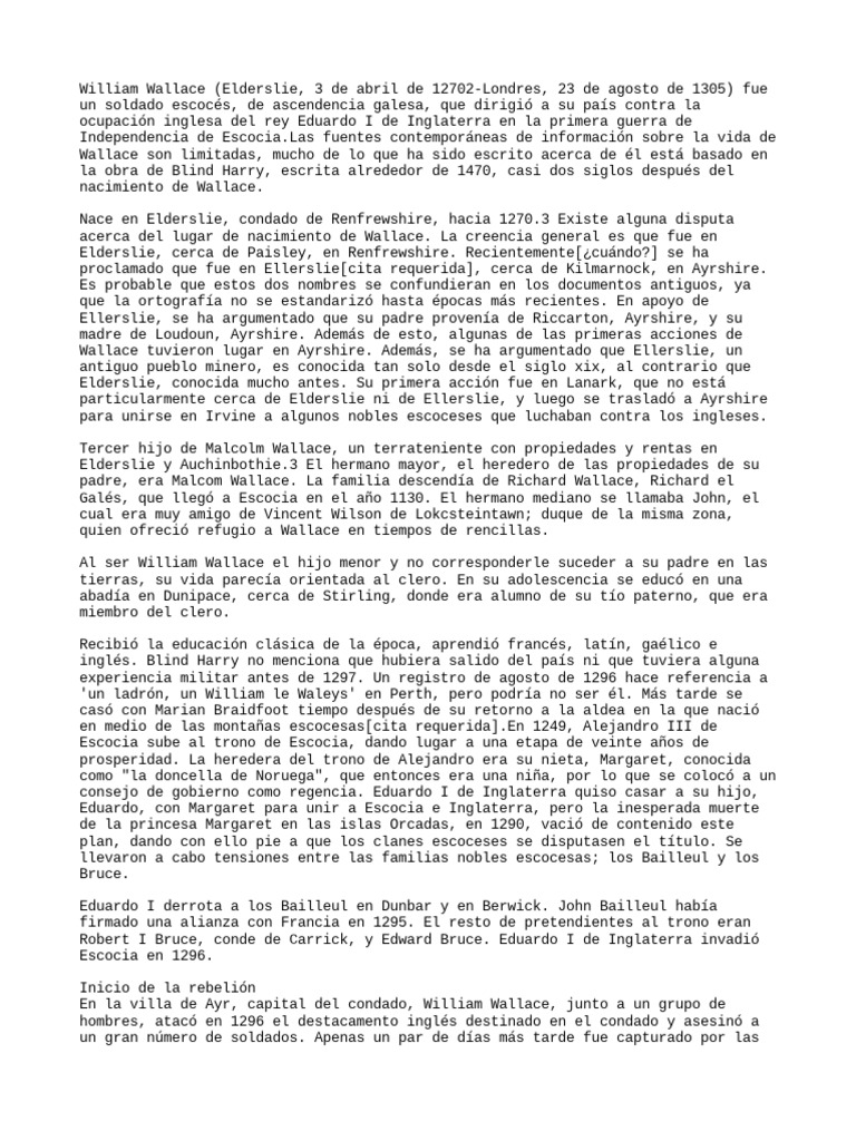 William Wallace | PDF | Clásicos