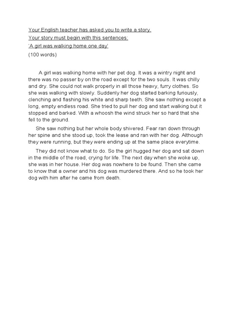 Your English Teacher Has Asked You To Write A Story | PDF