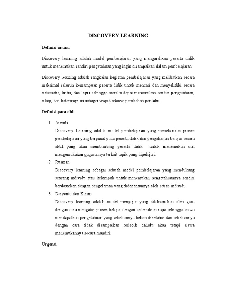 Discovery Learning | PDF