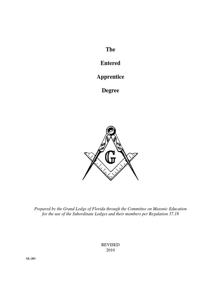 GL 203 Entered Apprentice Booklet | Download Free PDF | Freemasonry ...