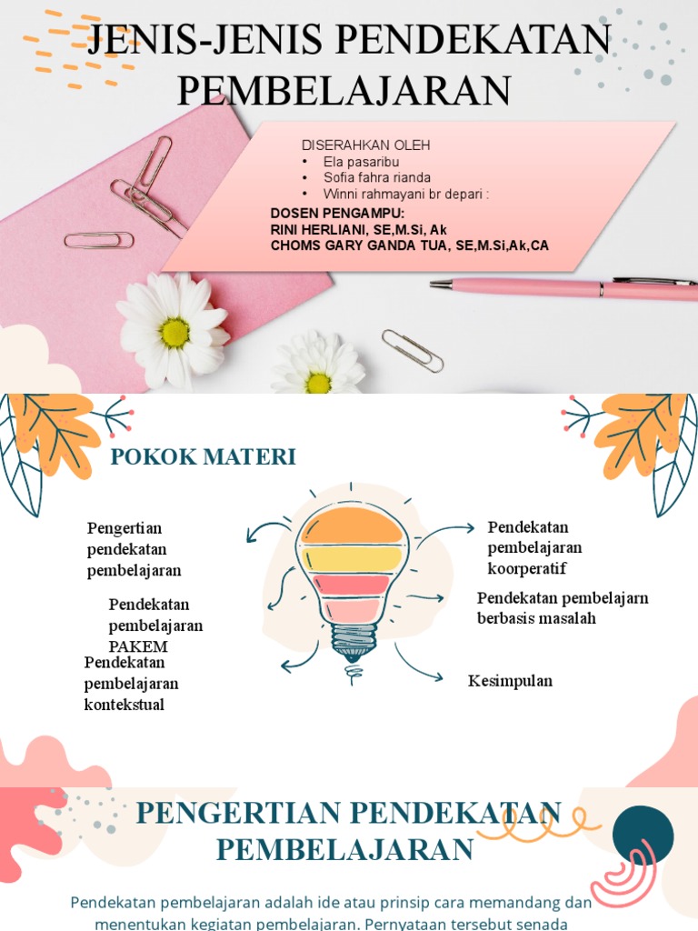 Jenis-Jenis Pendekatan Pembelajaran | PDF