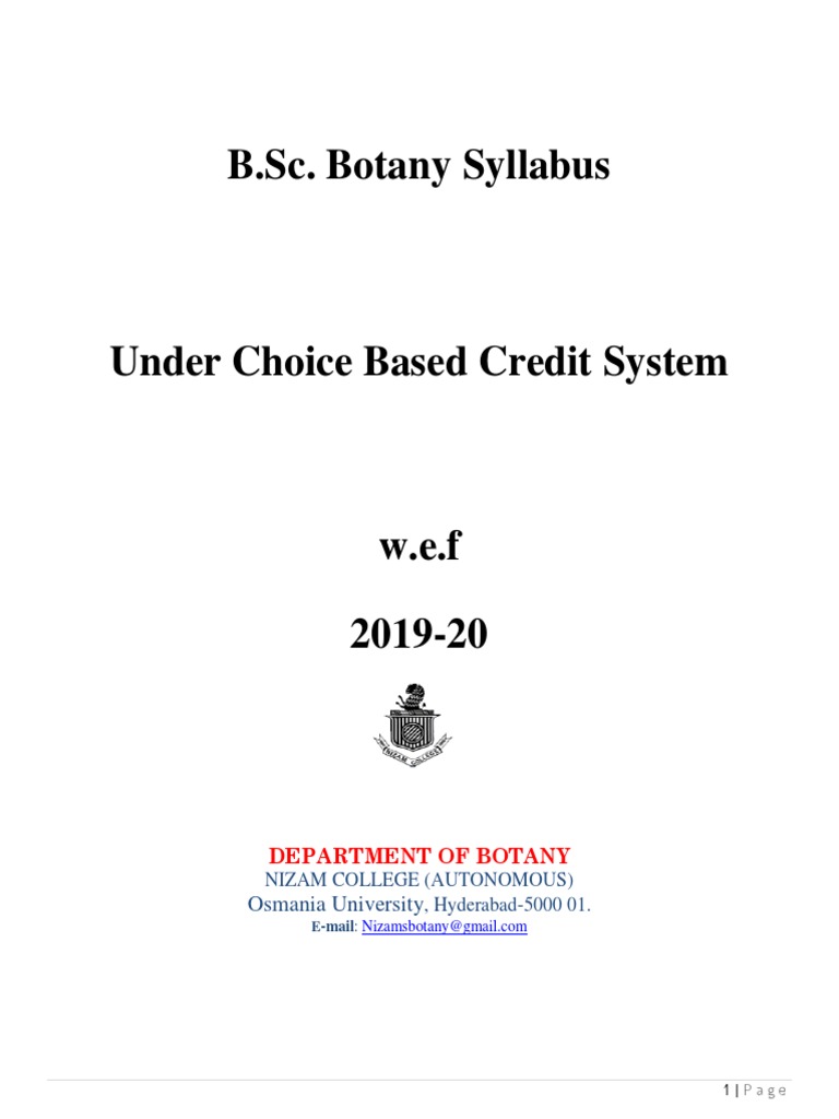 B.Sc. Botany Syllabus: Osmania University | PDF | Edible Mushroom | Botany