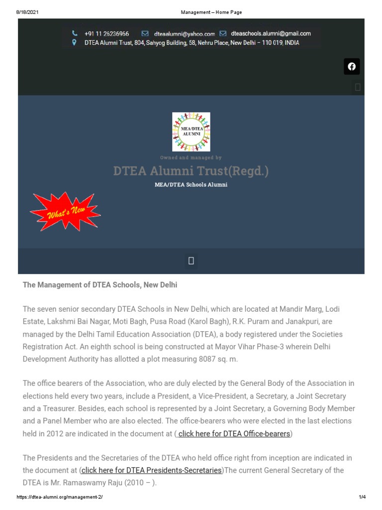 DTEA Alumni Trust (Regd.) : The Management of DTEA Schools, New Delhi ...