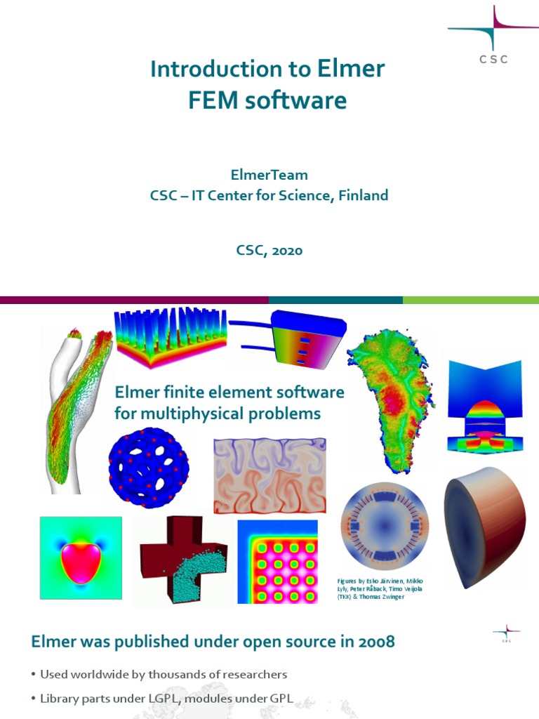 Introduction To Elmer Fem Software Pdf Finite Element Method