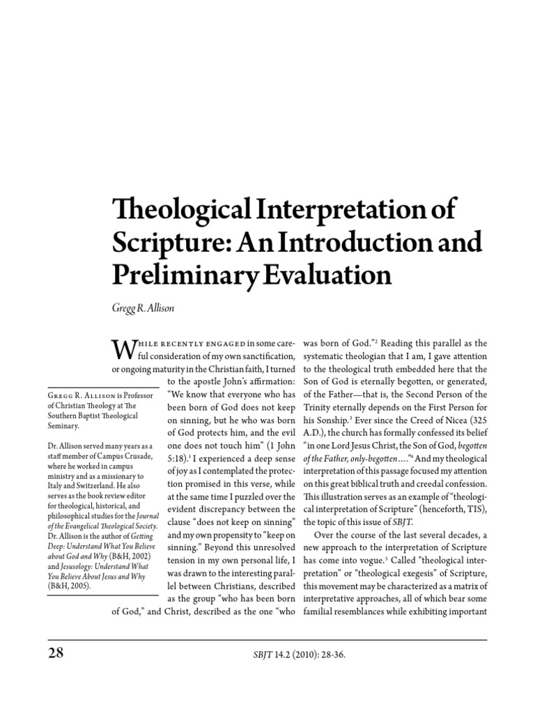 Theological Interpretation of Scripture - An Introduction and ...
