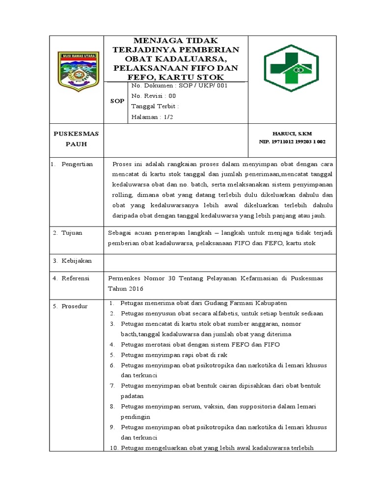 8.2.2.5 Sop Menjaga Tidak Terjadi Pemberian Obat Kadaluarsa ...