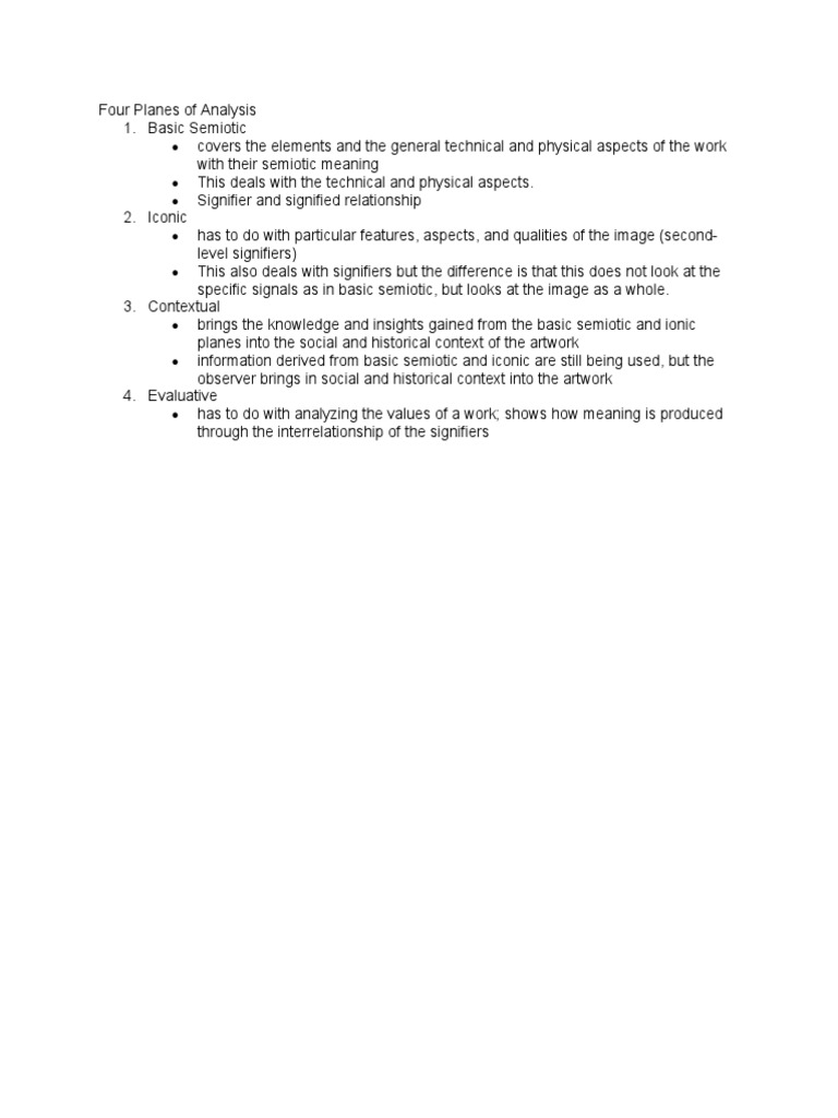 Four Planes of Analysis | PDF