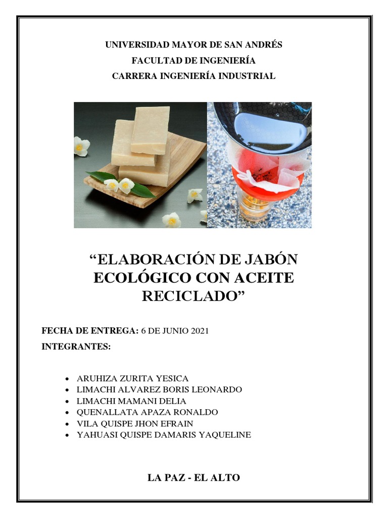 Elaboracion de Jabon Ecologico Con Aceite Reciclado | PDF | Agua | Jabón