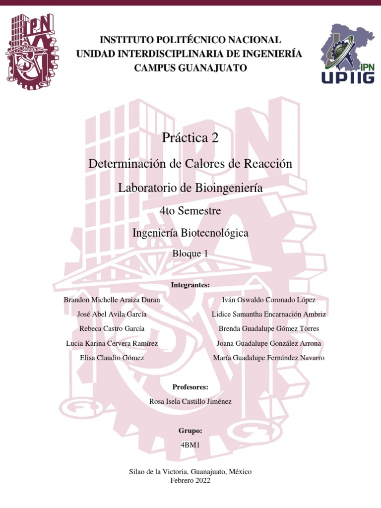 2do Reporte Práctica2 | PDF | Entalpía | Calor