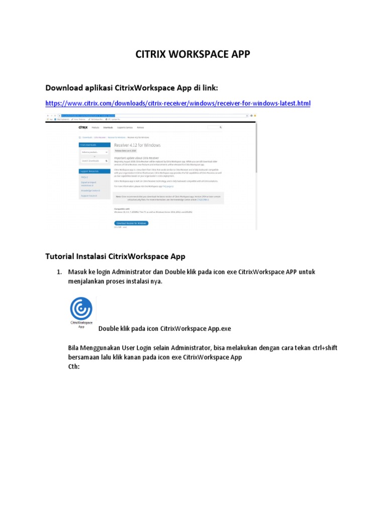 Citrix Workspace App Installation | PDF