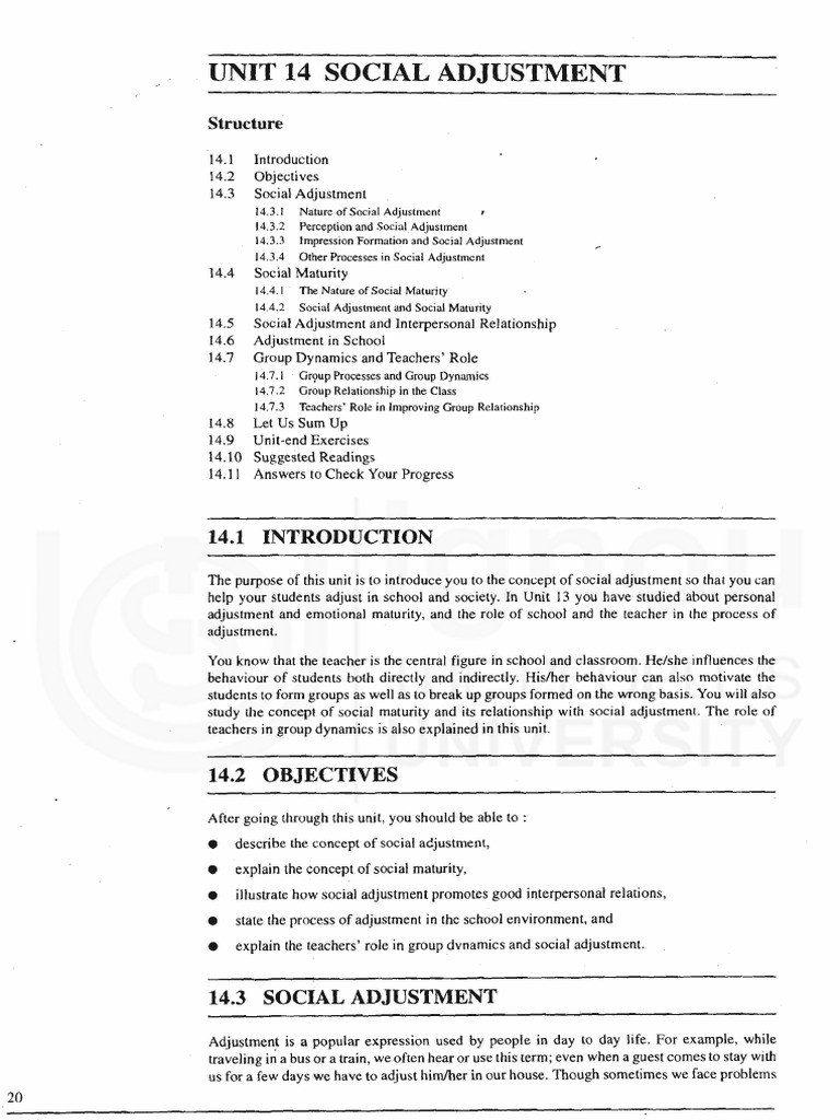 Understanding Social Adjustment in Education | PDF | Perception | Teachers