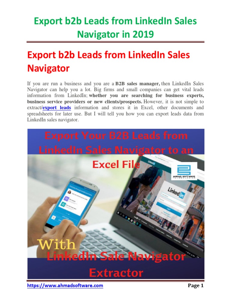 Export b2b Leads From LinkedIn Sales Navigator in 2019.cleaned | PDF