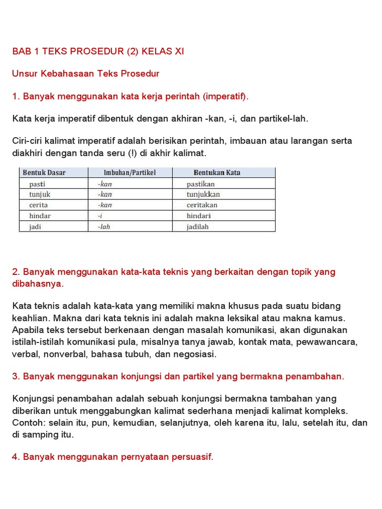 Bahasa Teks Prosedur Kelas XI | PDF | Seni & Disiplin Bahasa | Kajian Bahasa Asing
