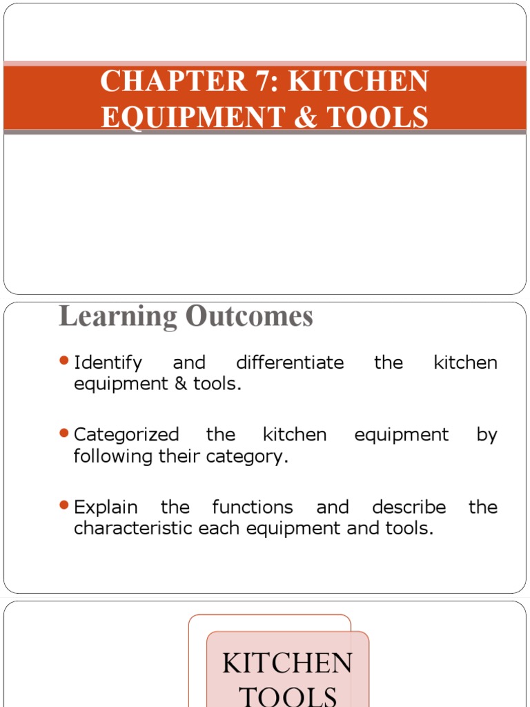 Chapter 7 Kitchen Equipment and Tools | PDF | Grilling | Oven